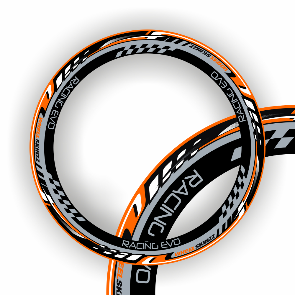 4moto® - Wheelskinzz-Wheelsticker-Wheeldekor-Racing-EVO-Orange