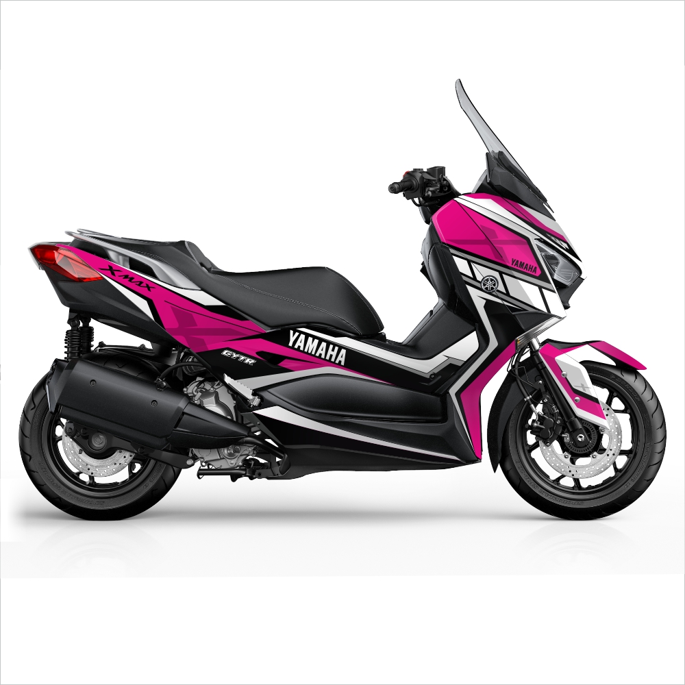 4moto® - YAMAHA Xmax DEKOR (17-22) "RACE Retro" Pink⭐⭐⭐⭐⭐