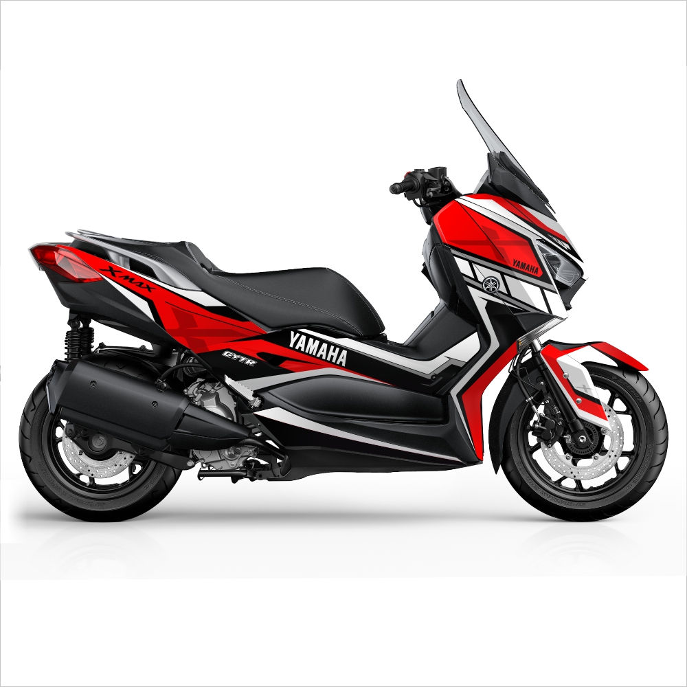 4moto® - YAMAHA Xmax 2021 - "RACE Retro" Red Graphics